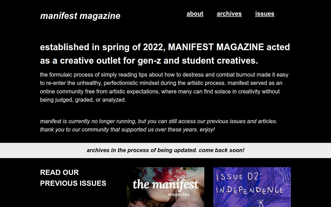 manifest magazine